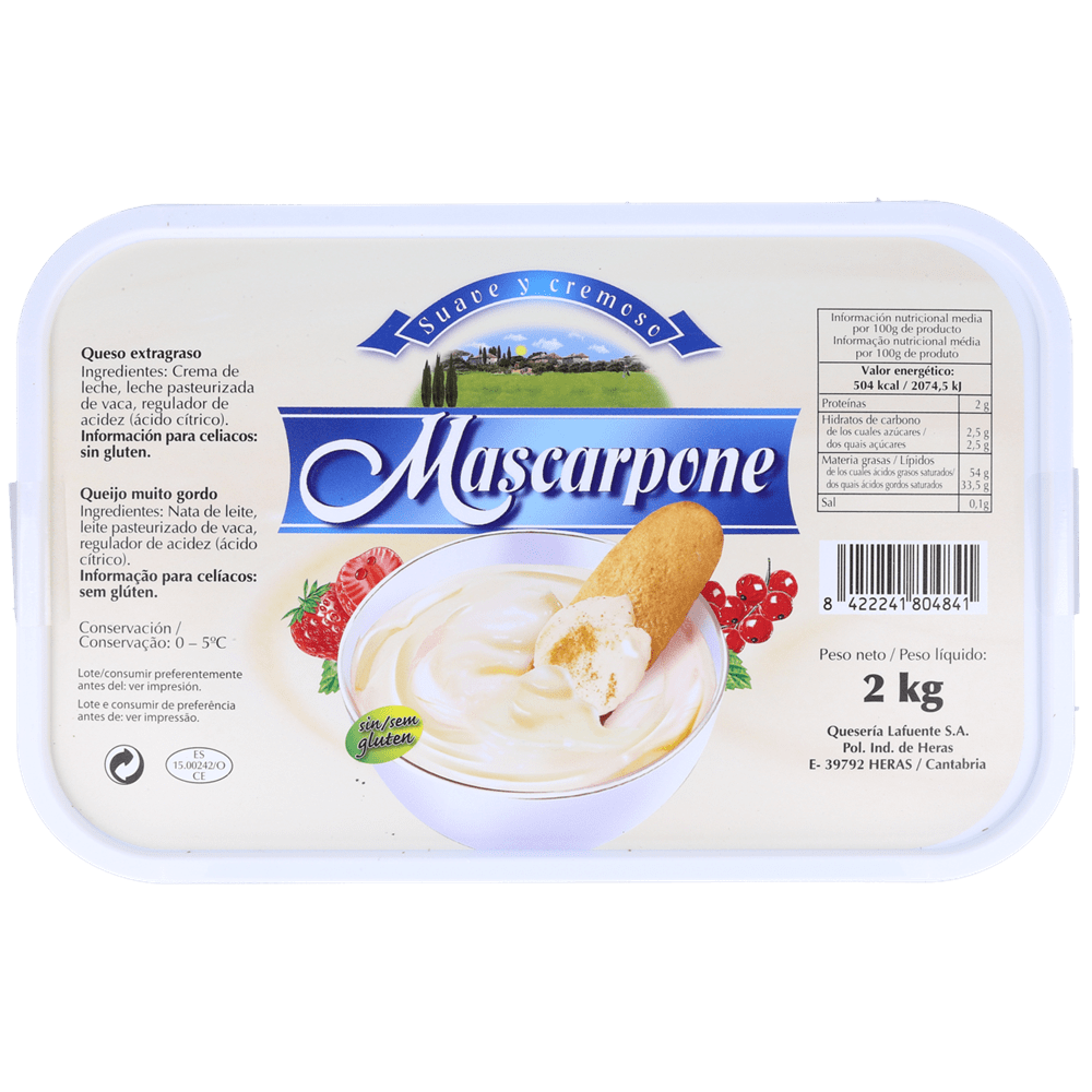 Queijo Mascarpone LAFUENTE 2kg | Compre no 360hyper | 360hyper - O Seu Supermercado Online